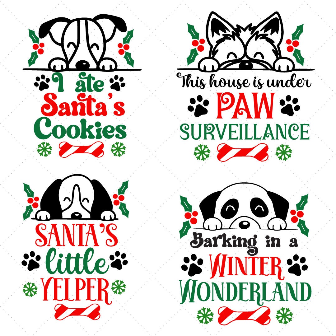 Dog Christmas SVG Bundle | Santa Paws SVG | Dog Lovers SVG | Christmas ...