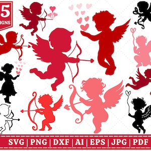 Cupid SVG Bundle | Valentine SVG Bundle | Cupid Silhouette SVG | Cupid ...