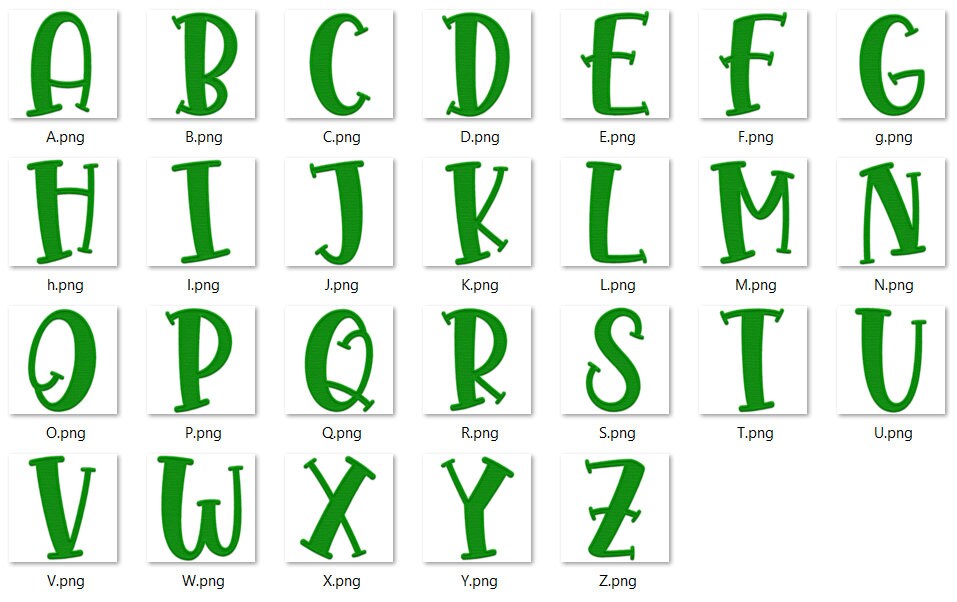 Embroidered-effect Alphabet PNG Bundle | Stitch-effect Letters PNG ...