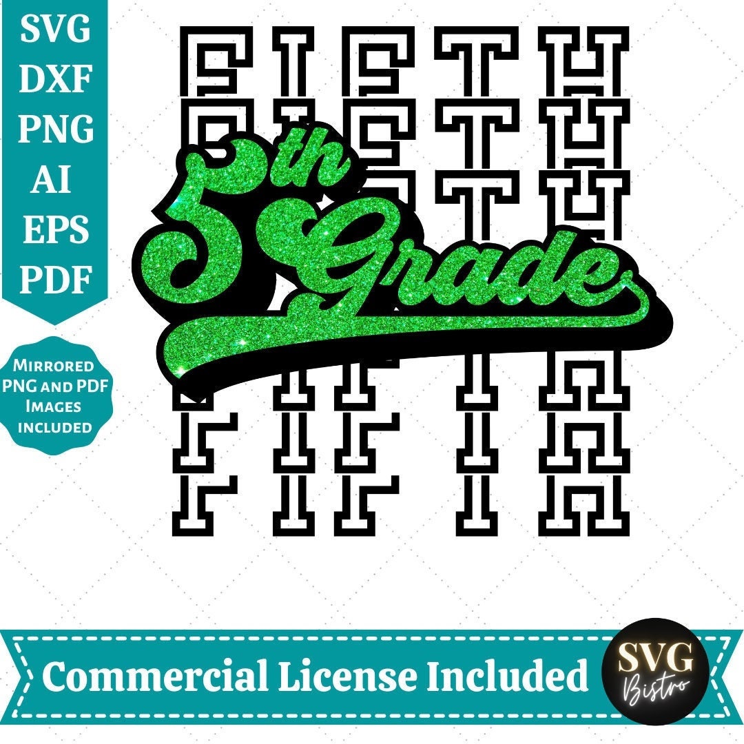 Fifth Grade SVG | Layered Retro SVG | Stacked SVG | Back to School Svg ...