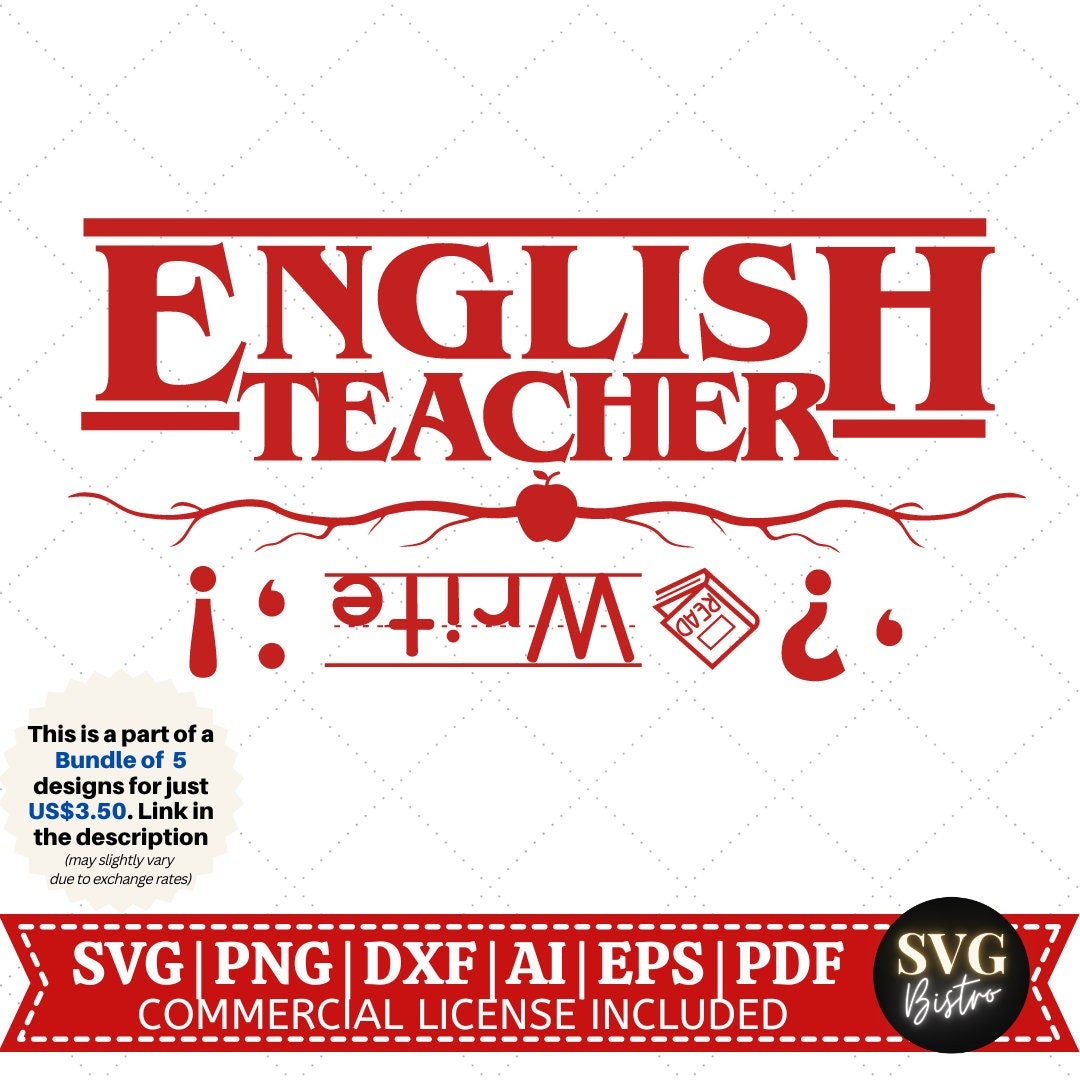 English Teacher SVG | Teaching Things SVG | Teacher Shirt SVG | Back to ...