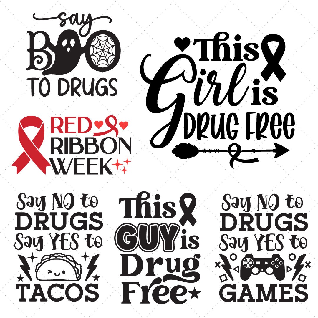 Red Ribbon Week SVG Bundle No to Drugs SVG Drug Free SVG - Etsy