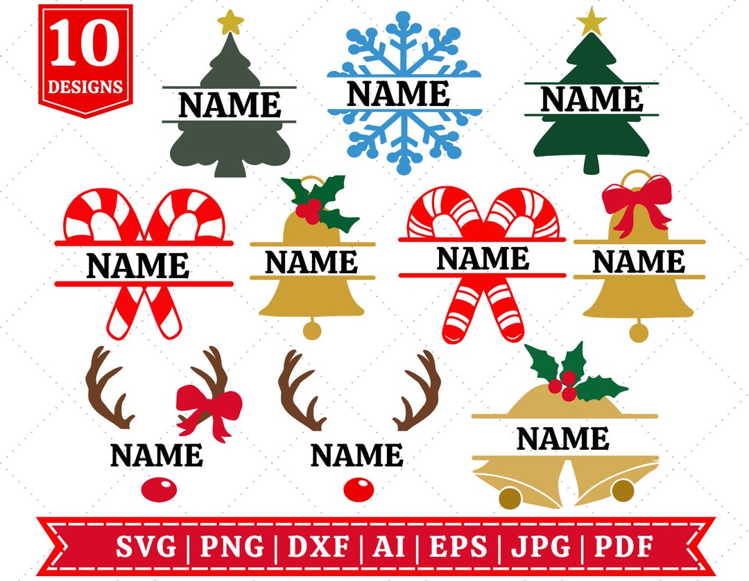 Christmas Monograms SVG Bundle | Christmas Decor SVG Bundle | Cricut ...