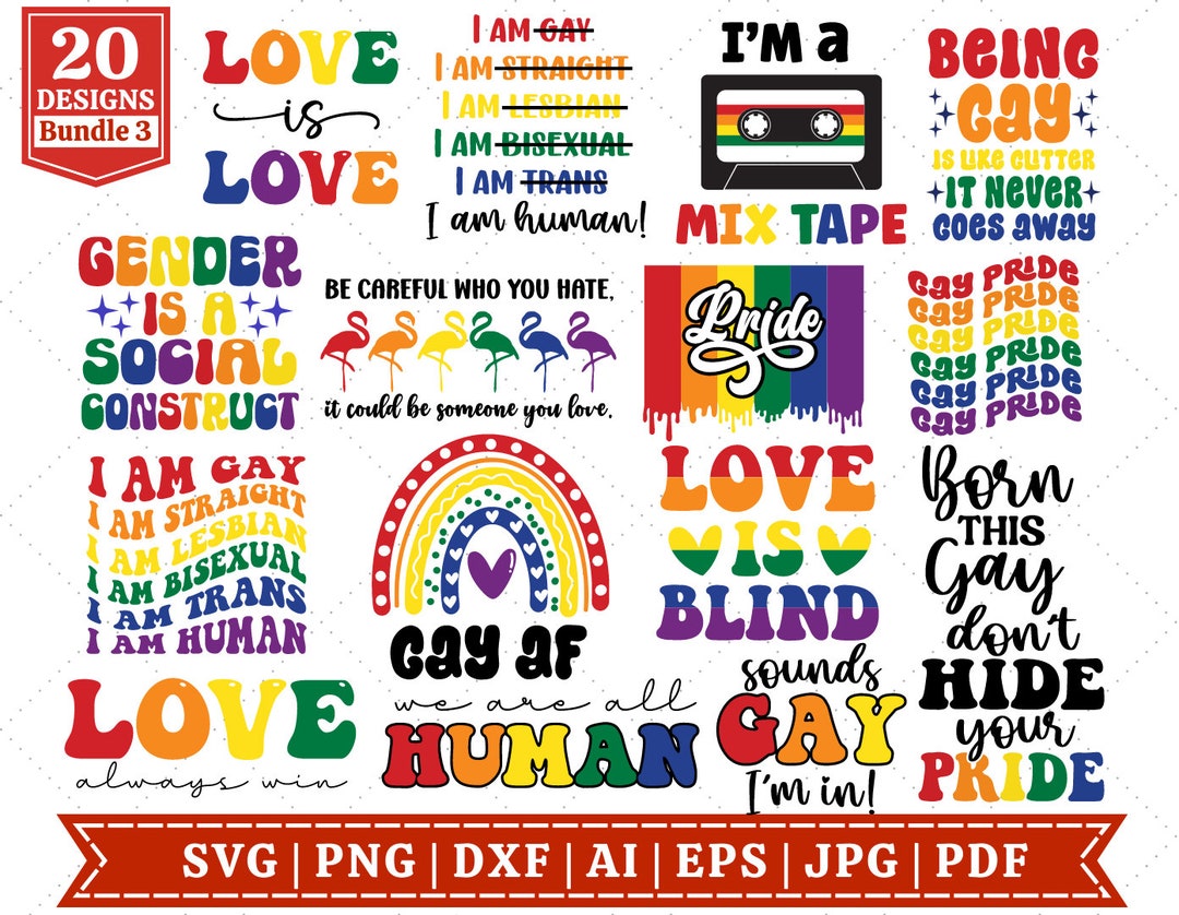 Gay Pride SVG Bundle, LGBTQIA Svg Bundle, Proud Ally Svg, Gay Pride Svg ...
