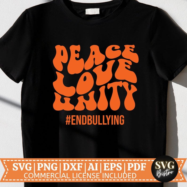 Peace Love Unity SVG Anti Bullying SVG Unity Day Shirt SVG - Etsy