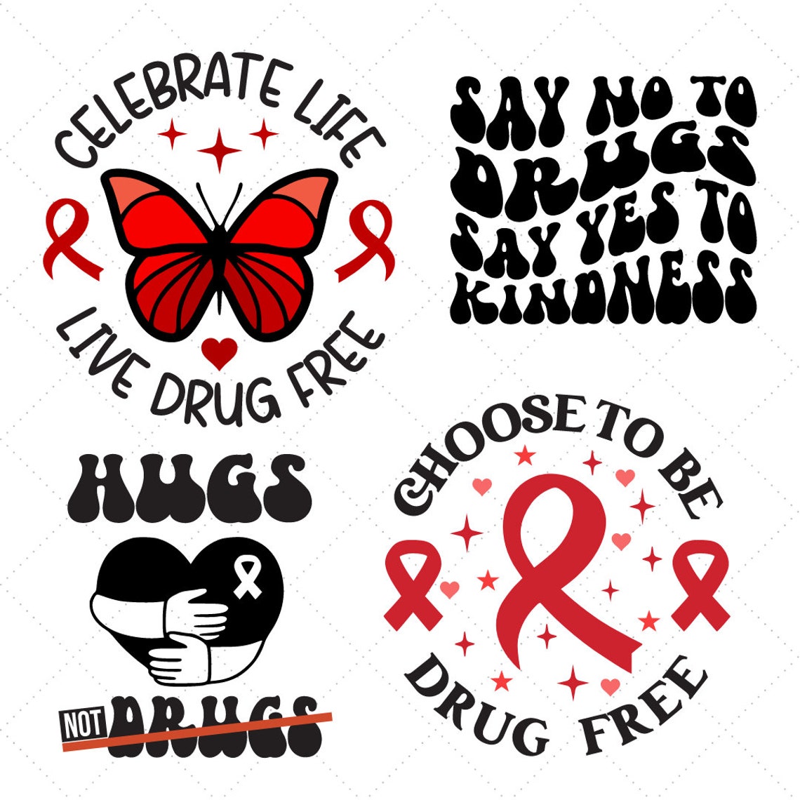 Red Ribbon Week SVG Bundle No to Drugs SVG Drug Free SVG - Etsy