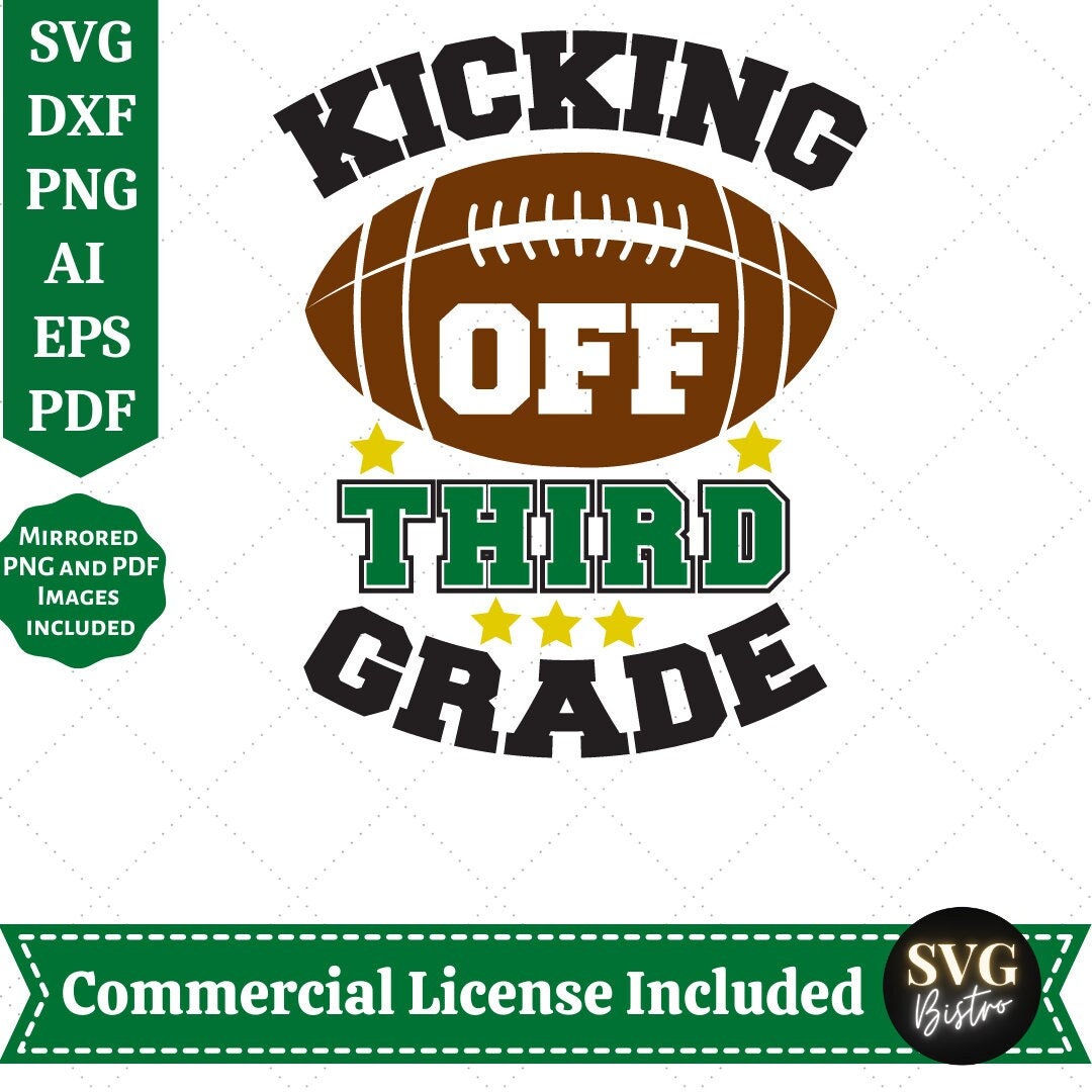 Third Grade SVG | Football SVG | Back to School SVG | School Shirt Svg ...