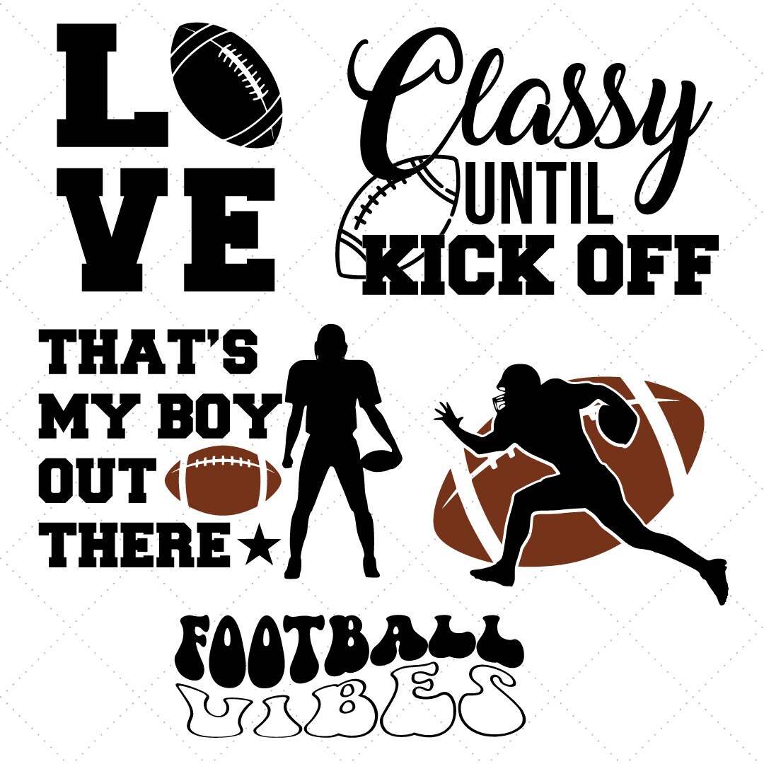 Football SVG Bundle Football Designs SVG Football SVG - Etsy
