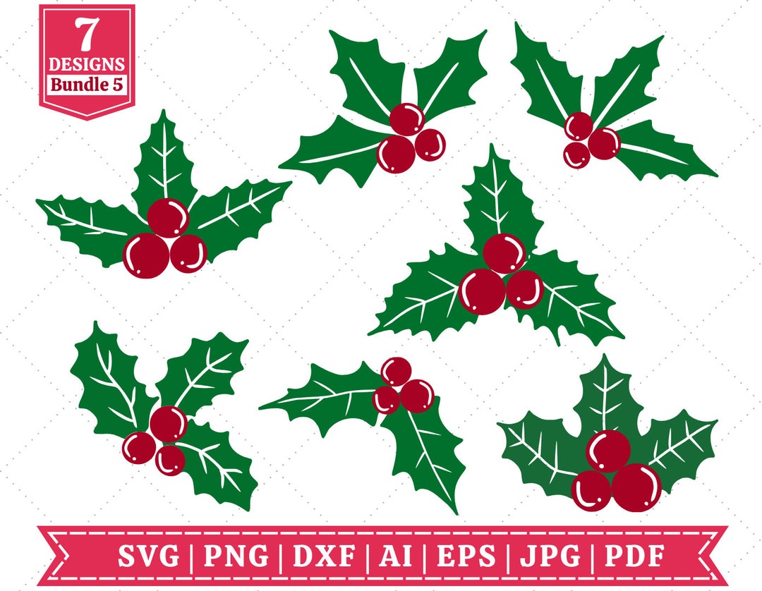 Holly SVG Bundle | Christmas Decor SVG Bundle | Christmas Berries SVG ...