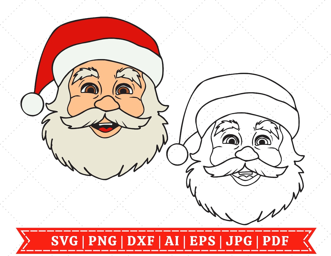 Santa SVG Layered Santa SVG Santa Face SVG Santa Head Svg Christmas Svg ...