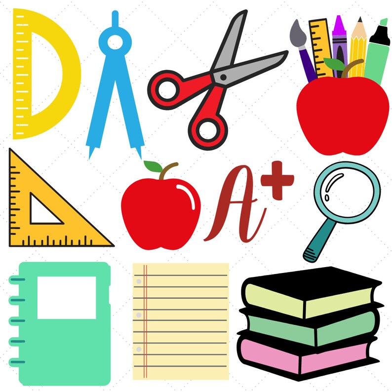 School Supplies SVG Bundle | Teacher SVG Bundle | Back to School SVG ...