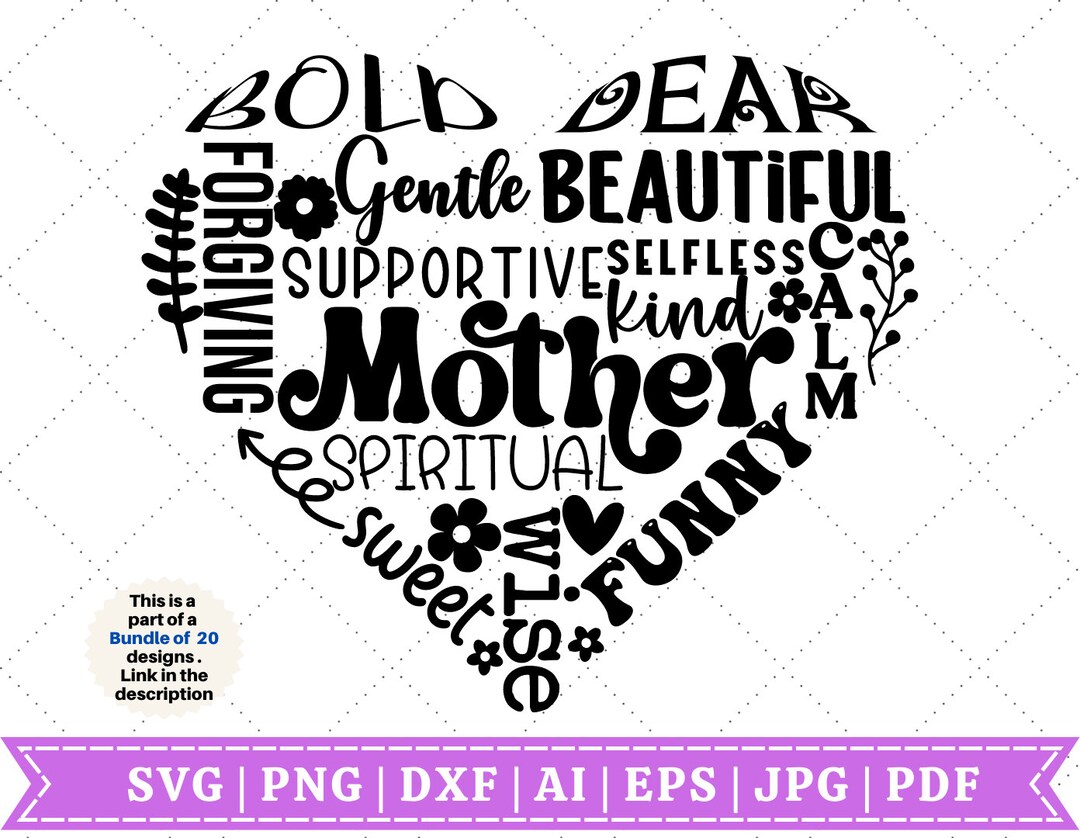 Mother Heart SVG | Happy Mother's Day SVG | Retro Mom Svg | Mom Shirt ...