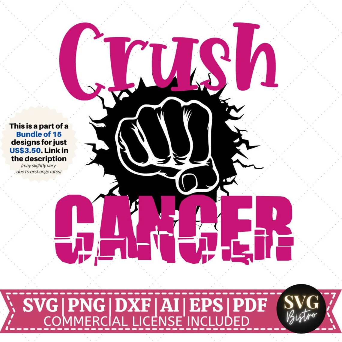 Crush Cancer SVG | Cancer Awareness SVG | Strong Svg| Breast Cancer Svg ...