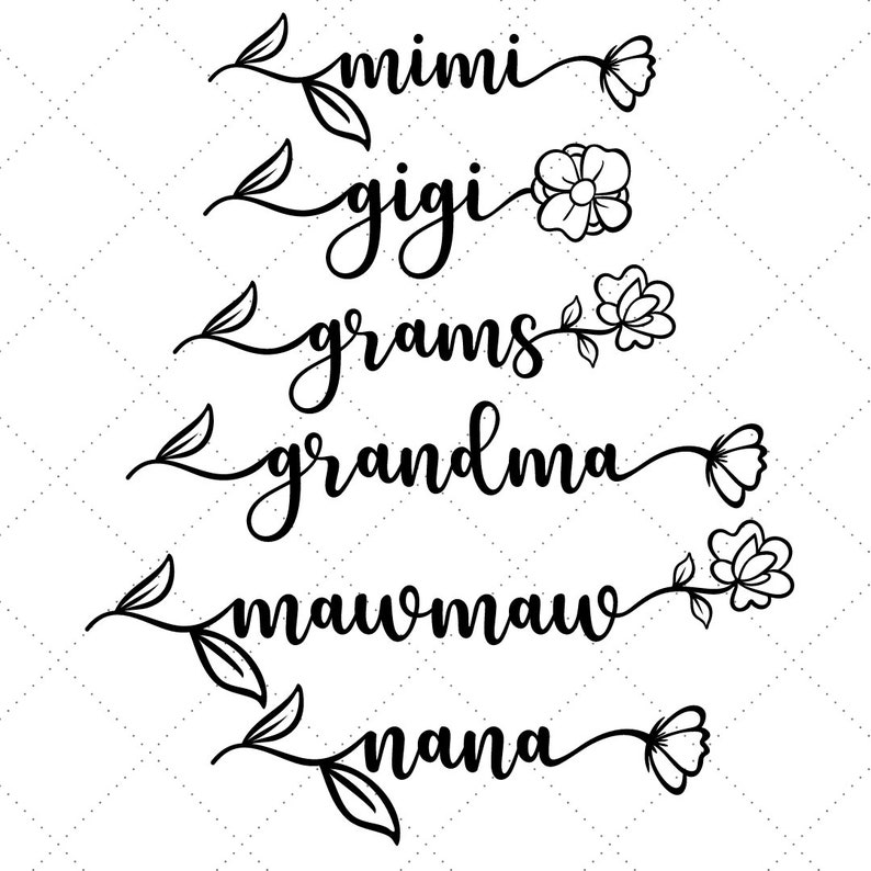 Grandma SVG Bundle Grandmother SVG Bundle Floral Grandma - Etsy