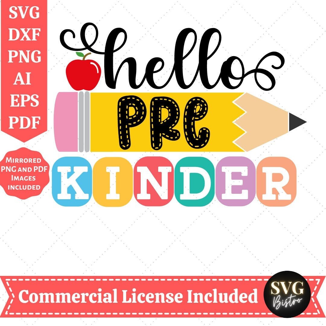 Pre Kinder SVG | Back to School SVG | School Shirt Svg | Kid Shirt Svg ...