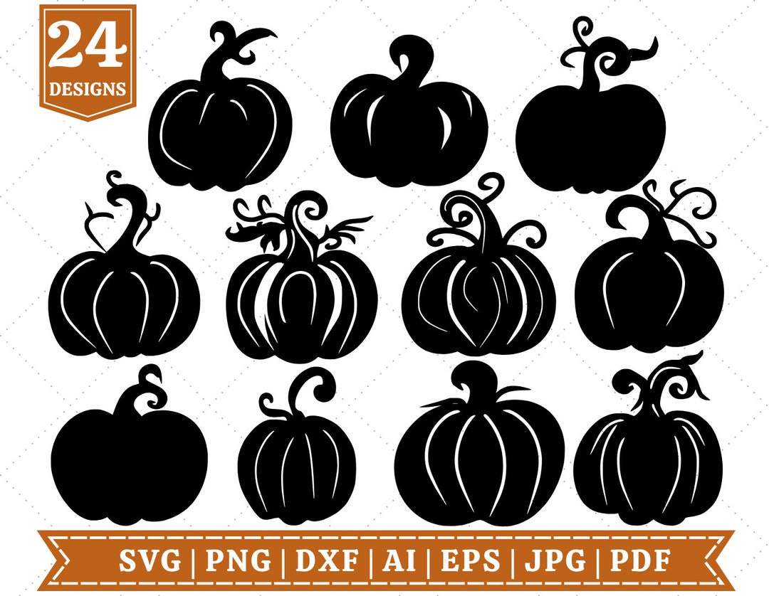 Pumpkin SVG Bundle | Pumpkin Silhouette SVG Bundle | Halloween SVG ...