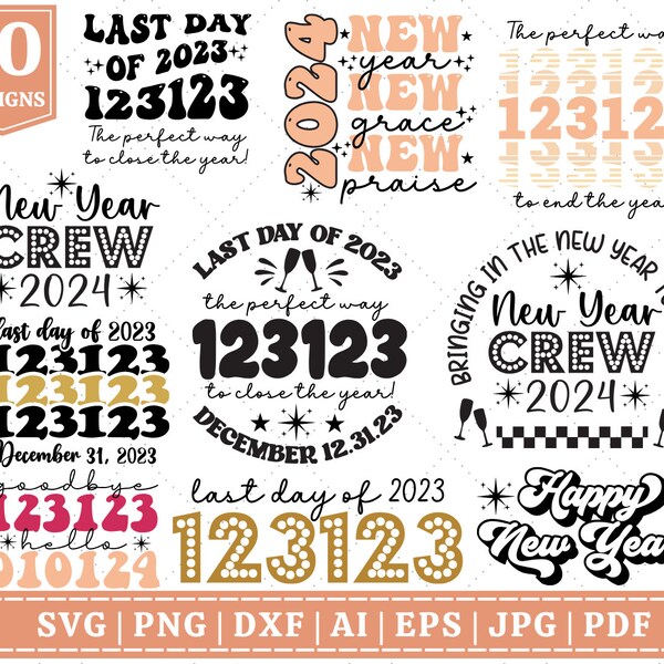 New Years Svg - Etsy