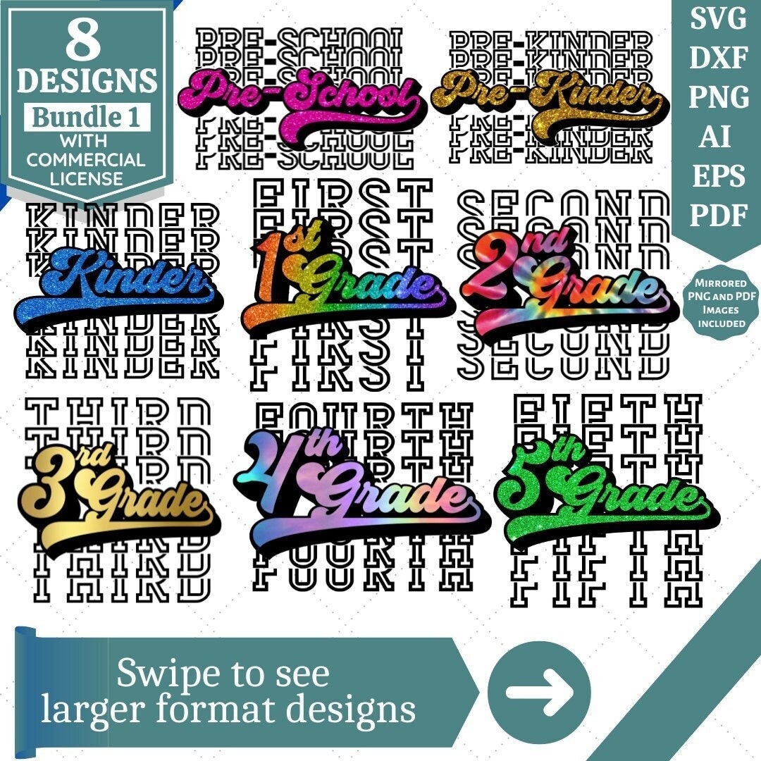 Back to School SVG Bundle | Retro SVG | School Grade SVG | Retro Shirt ...