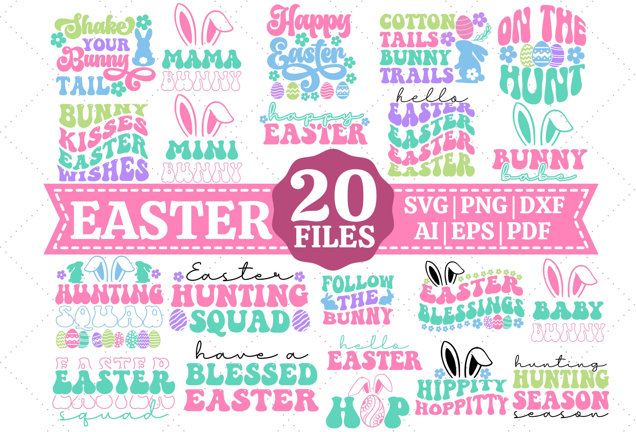 Easter SVG Bundle Easter SVG Happy Easter SVG Retro Svg - Etsy
