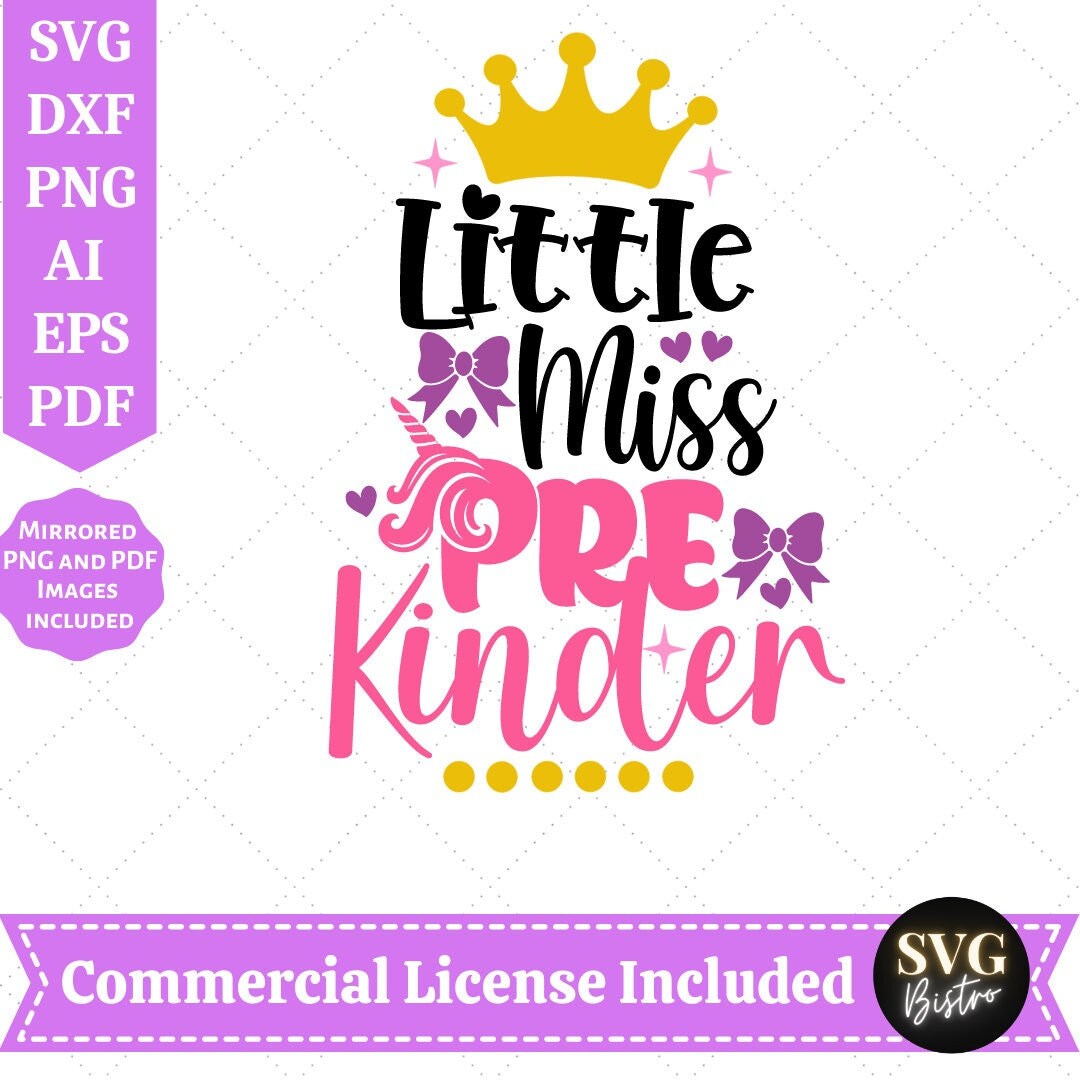 Pre Kinder SVG | Queen SVG | Unicorn SVG | Back to School Svg | School ...