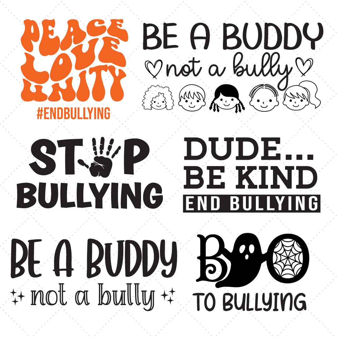 Anti Bullying SVG Bundle No to Bullying SVG Unity Day - Etsy
