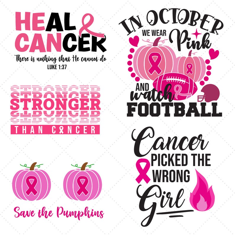 Cancer Awareness SVG Bundle Breast Cancer SVG Pink Ribbons - Etsy