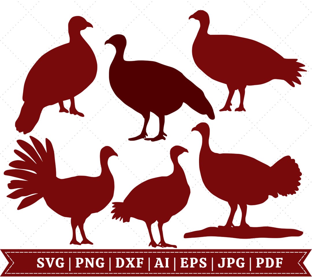 Turkey Svg - Animal Svg - Turkey Silhouette - Wild Turkey Cut Files ...