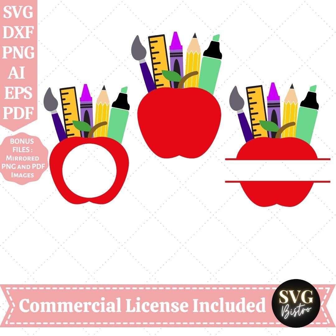 Apple Monogram SVG | Teacher Monogram SVG | Teacher Shirt SVG | Back to ...
