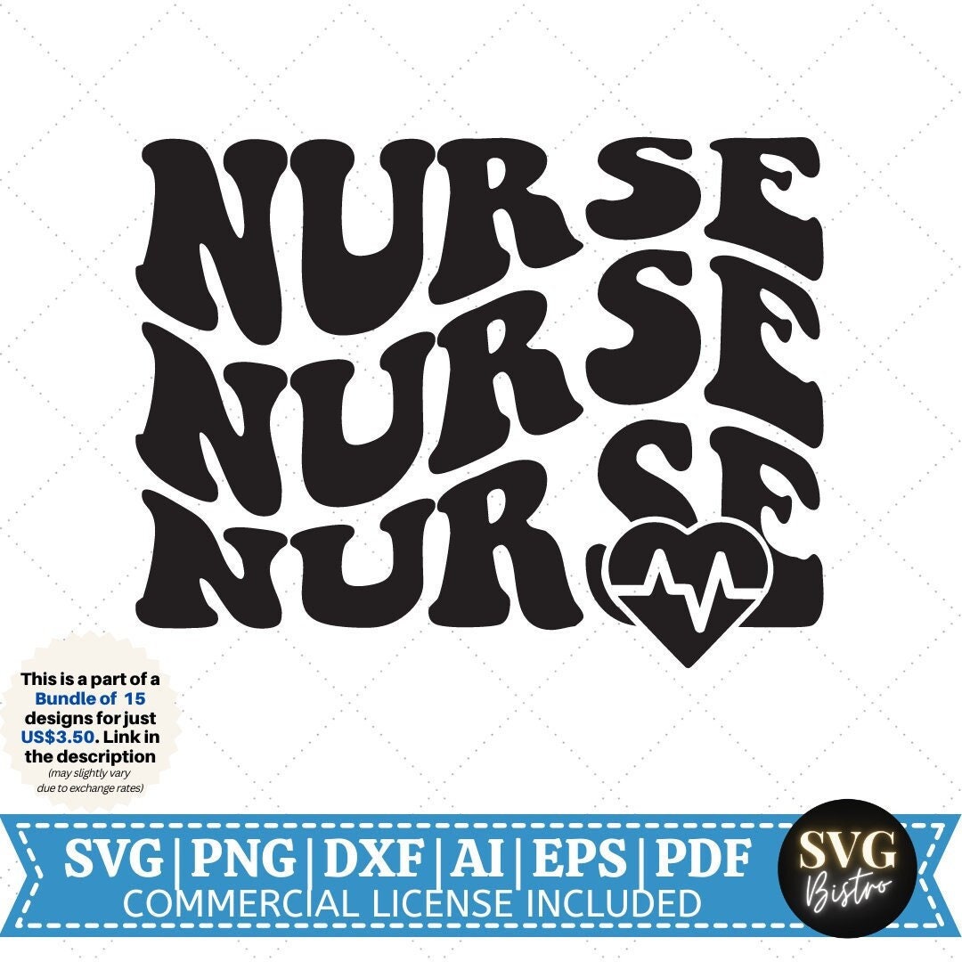 Retro Nurse SVG Nurse SVG Stacked Nurse SVG Retro Svg - Etsy