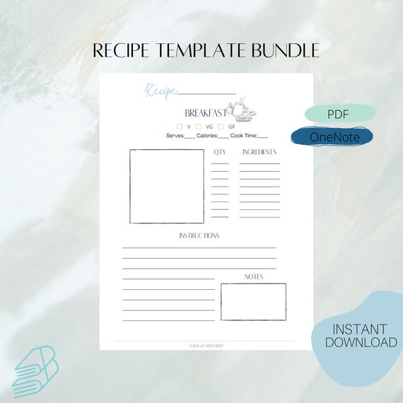 Recipe Book Grocery List and Conversion Chart Included. PDF - Etsy