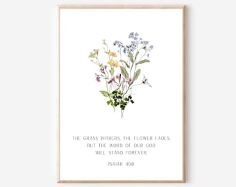 Bible Verse Grass Withers - Etsy