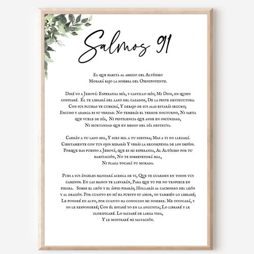 Salmos 91 Spanish Bible Verse Printable Psalms Verso De La - Etsy