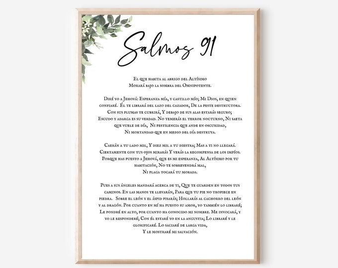 Salmos 91, Spanish Bible Verse Printable, Psalms, Verso De La Biblia ...