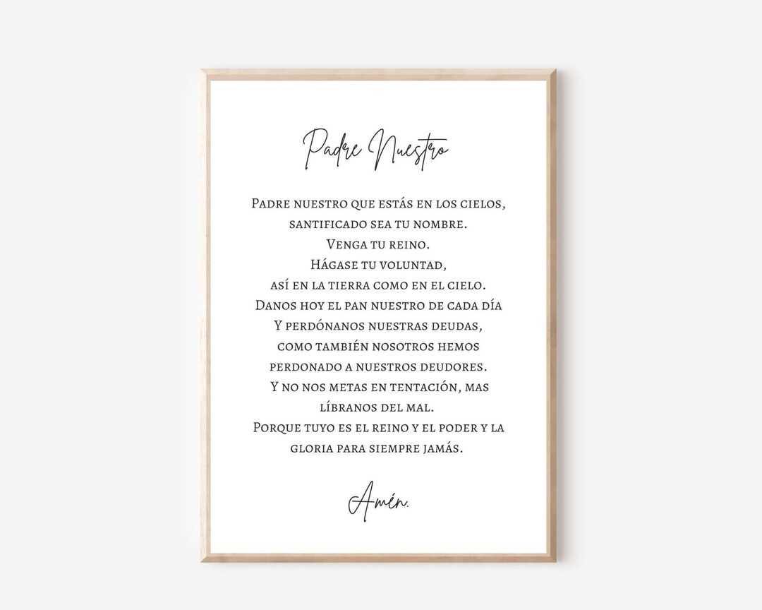 Padre Nuestro Spanish Bible Verse Printable, Matthew, Verso De La ...