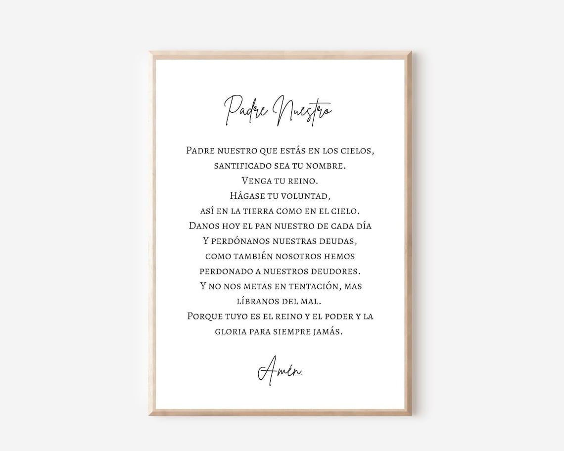 Padre Nuestro Spanish Bible Verse Print, Christian Home Decor (digital ...