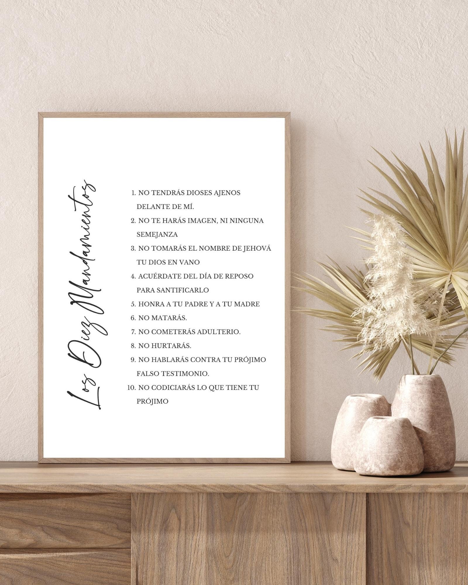 Éxodo 20 Los Diez Mandamientos, Spanish Bible Verse Printable, Exodus ...
