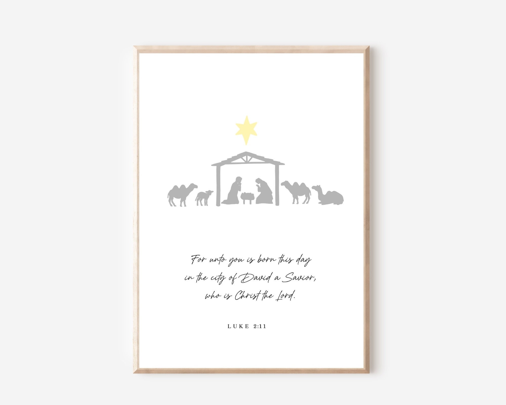 Luke 2:11 Christian Christmas Scripture Printable Wall Art, Holiday ...
