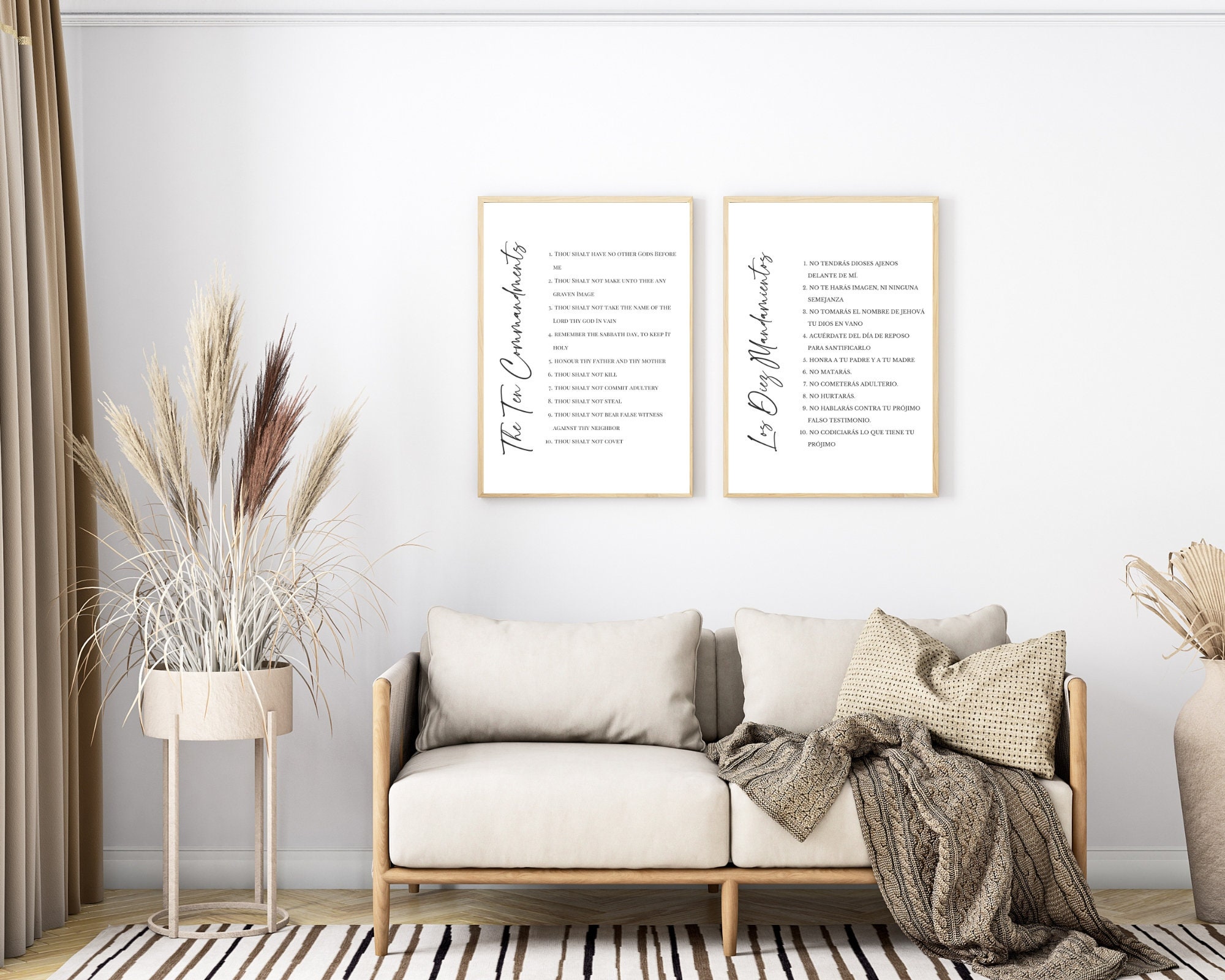 The Ten Commandments Set of 2, Christian Poster Bundle, Bible Verse ...