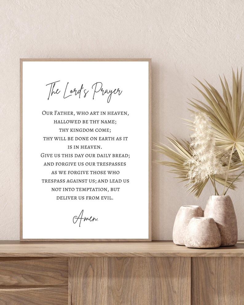 The Lord's Prayer Bible Verse Wall Art Printable, Minimalist Modern ...