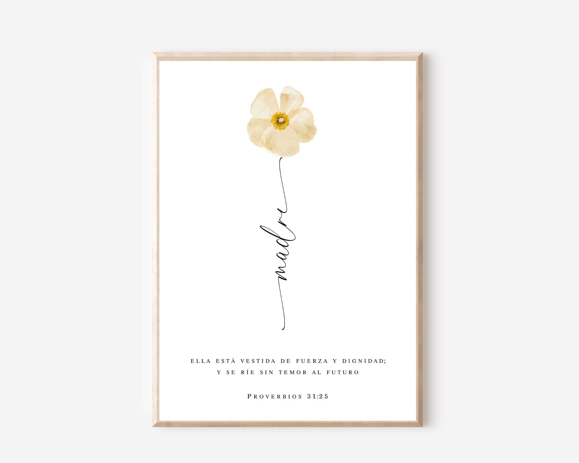 Proverbs 31:25 Spanish Bible Verse Printable, Mother's Day Gift ...