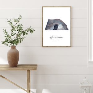 Matthew 28:6 He is Risen Easter Printable Wall Art, Easter Scripture ...
