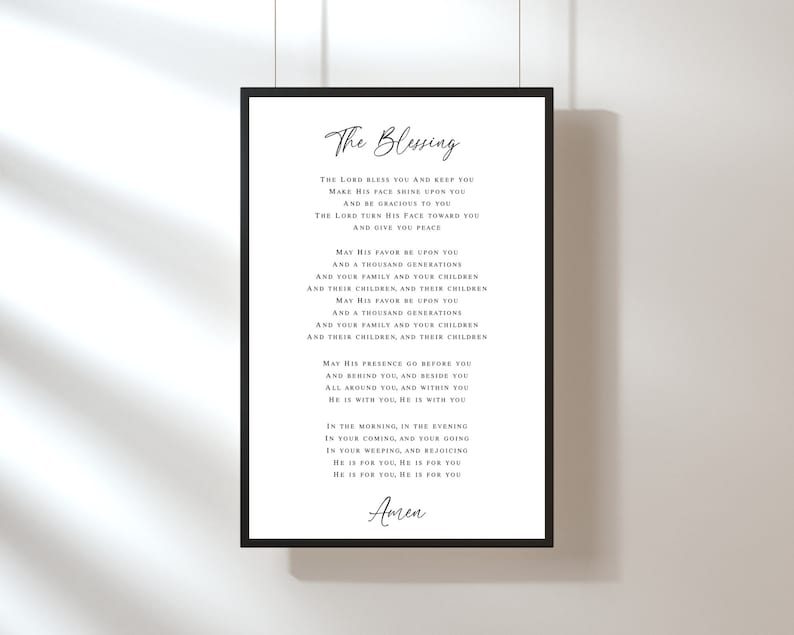 The Blessing Elevation Song Lyrics, Christian Wall Art Print,numbers 6: ...