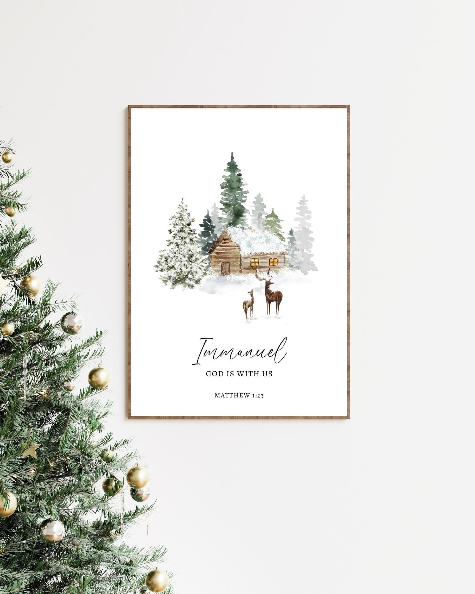 Matthew 1:23 Immanuel God is With Us, Christmas Bible Verse Printable ...