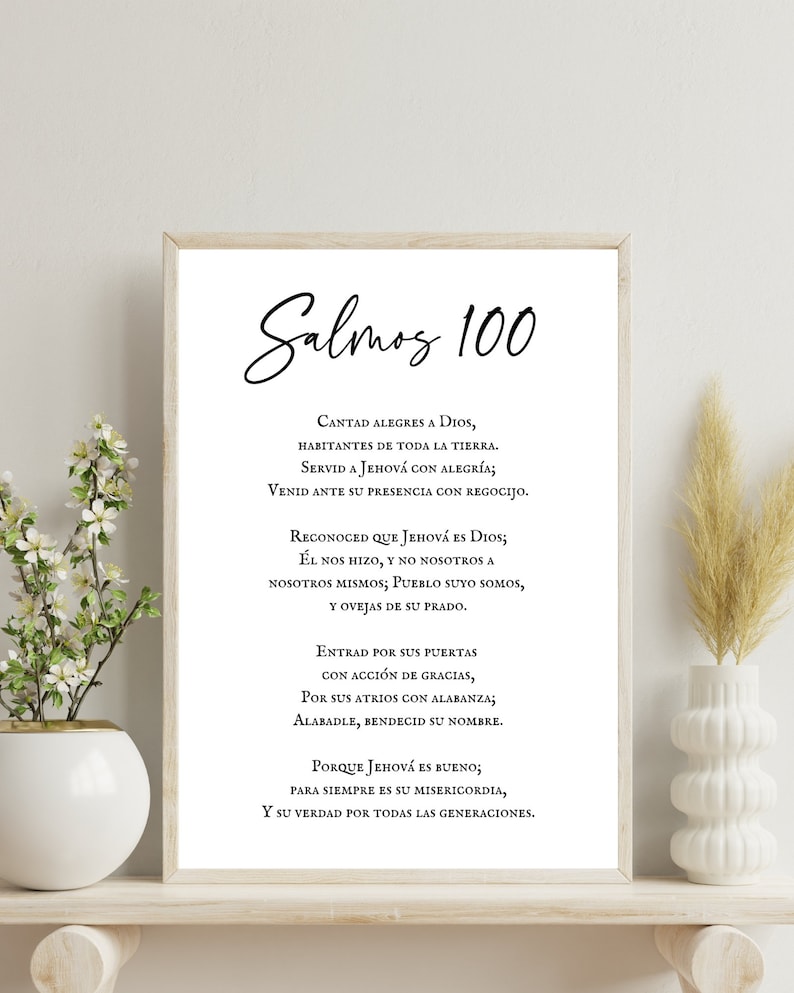 Salmos 100, Spanish Bible Verse Printable, Psalms, Verso De La Biblia, Psalm 100, Citas ...