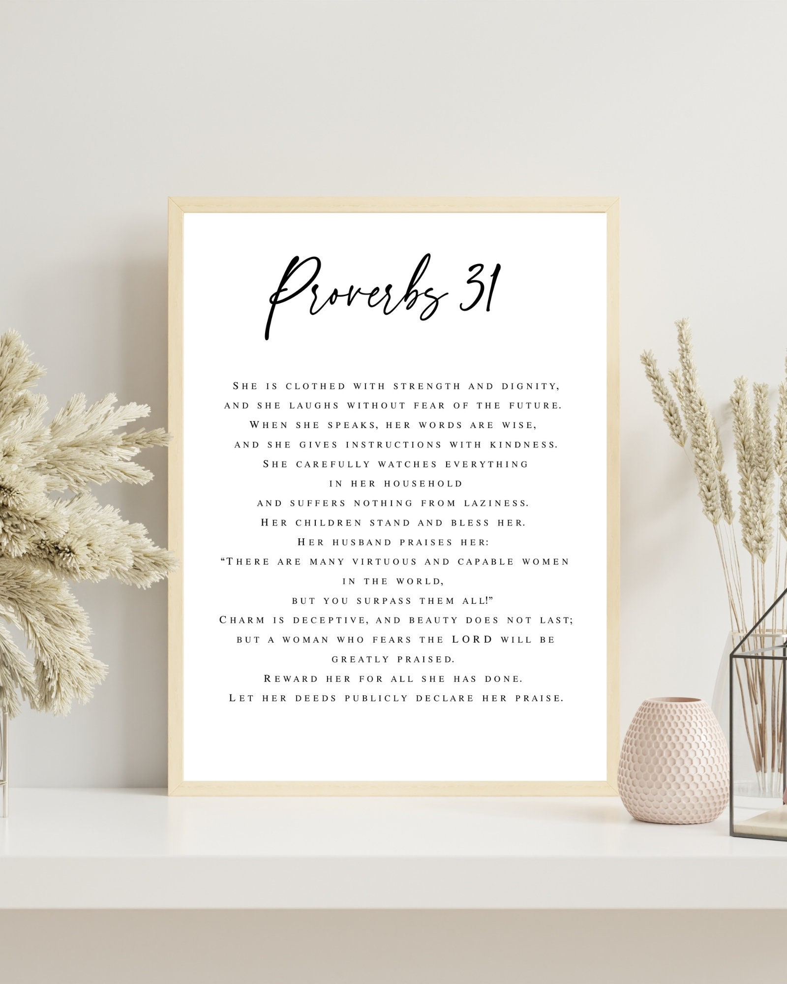Proverbs 31 Bible Verse Printable Wall Art, Mother's Day Christian ...