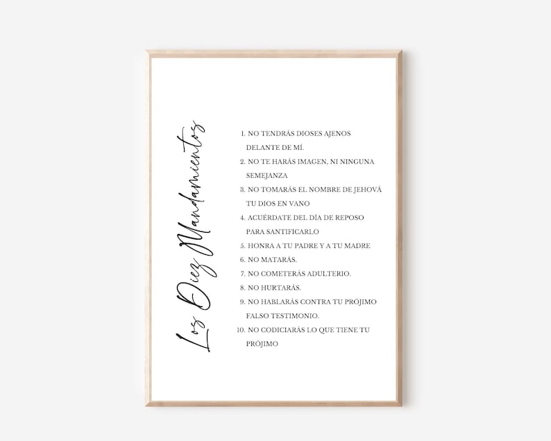 Éxodo 20 Los Diez Mandamientos, Spanish Bible Verse Printable, Exodus ...