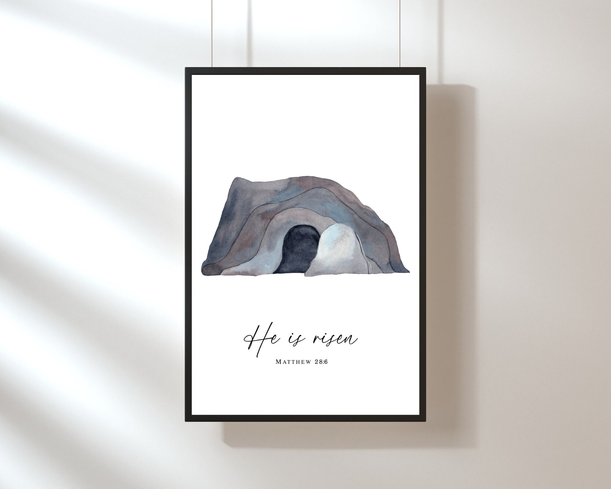 Matthew 28:6 He is Risen Easter Printable Wall Art, Easter Scripture ...