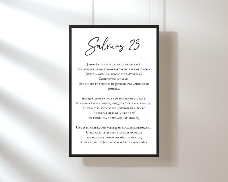 Salmos 23, Spanish Bible Verse Printable, Psalms, Verso De La Biblia ...