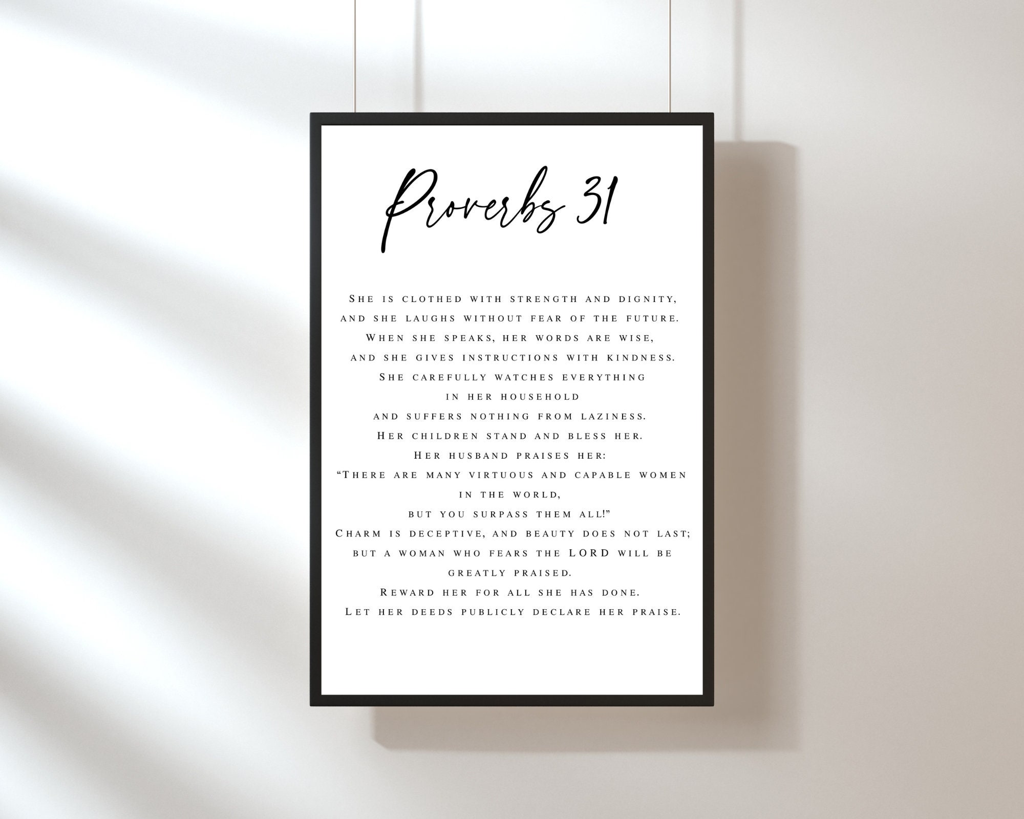 Proverbs 31 Bible Verse Printable Wall Art, Mother's Day Christian ...
