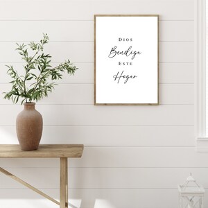 Dios Bendiga Este Hogar Print, Spanish Inspirational Quote (digital ...